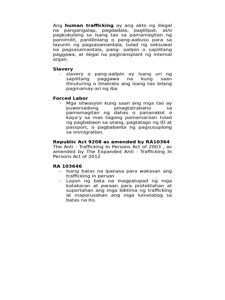 Human Trafficking and Migrasyon Lecture | PDF