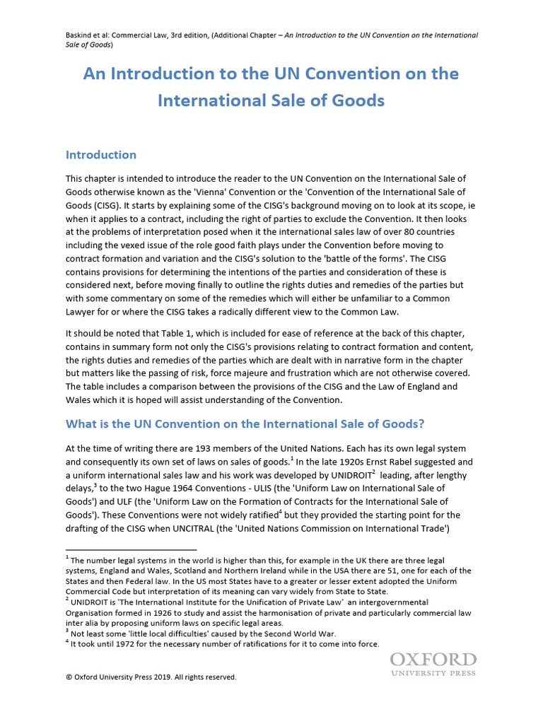 Introduction to the CISG Explained | PDF | Private Law | Common Law