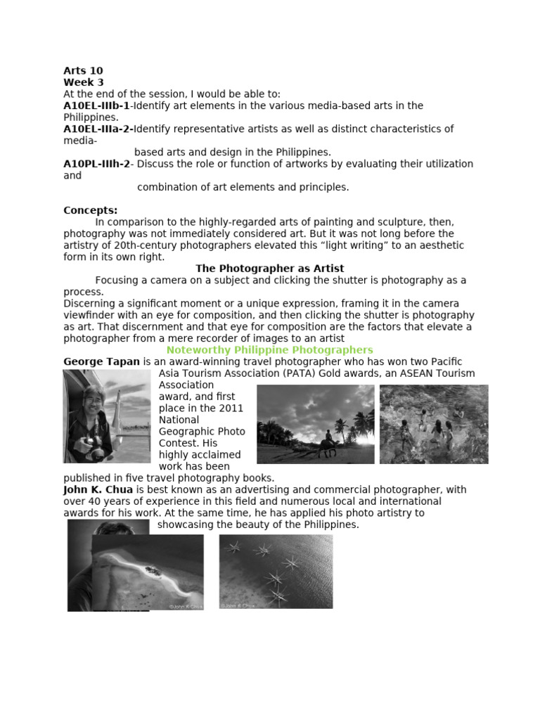 Arts-10-Weeks-343rd-Qtr-24-25 2 | PDF | Composition (Visual Arts)