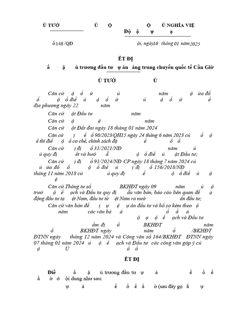 QĐ 148 Chu Truong Dau Tu Cang Trung Chuyen Can Gio ( | PDF