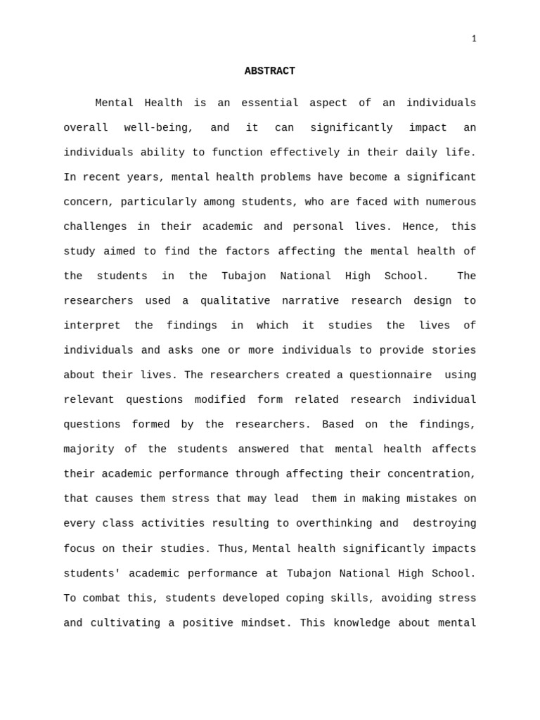 FINAL-PR Research | PDF | Mental Health | Mental Disorder