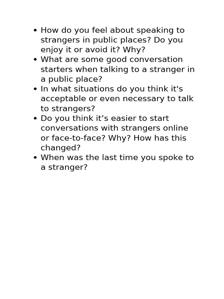 Tips for Talking to Strangers | PDF