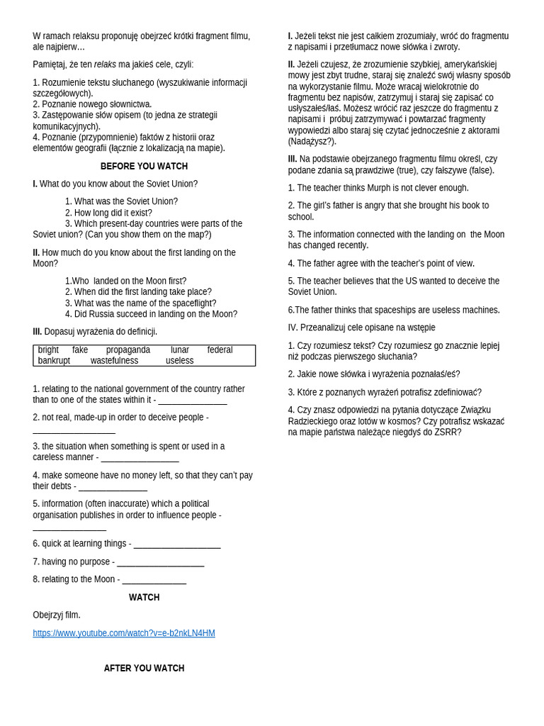 Materialy - Jezyk Angielski 2 - Kl.8a 8b 8c | PDF