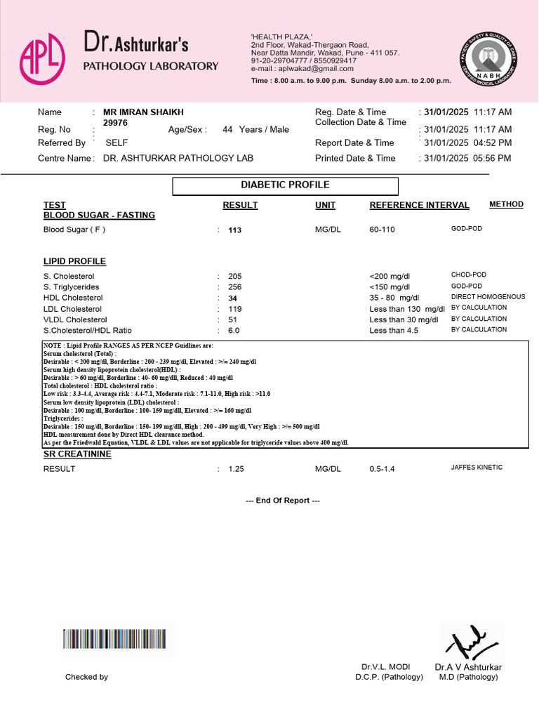Imran Pathology Report | PDF | Glycated Hemoglobin | High Density Lipoprotein