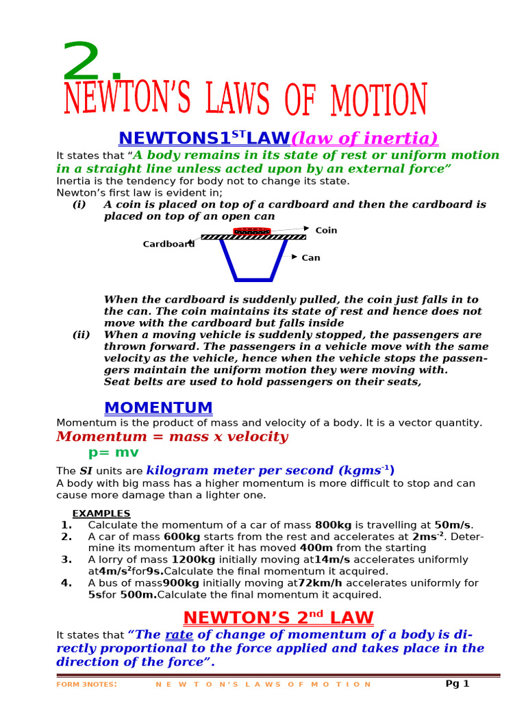Newton's Laws of Motion | PDF | Friction | Force
