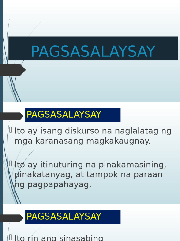 PAGSASALAYSAY-Q3 | PDF