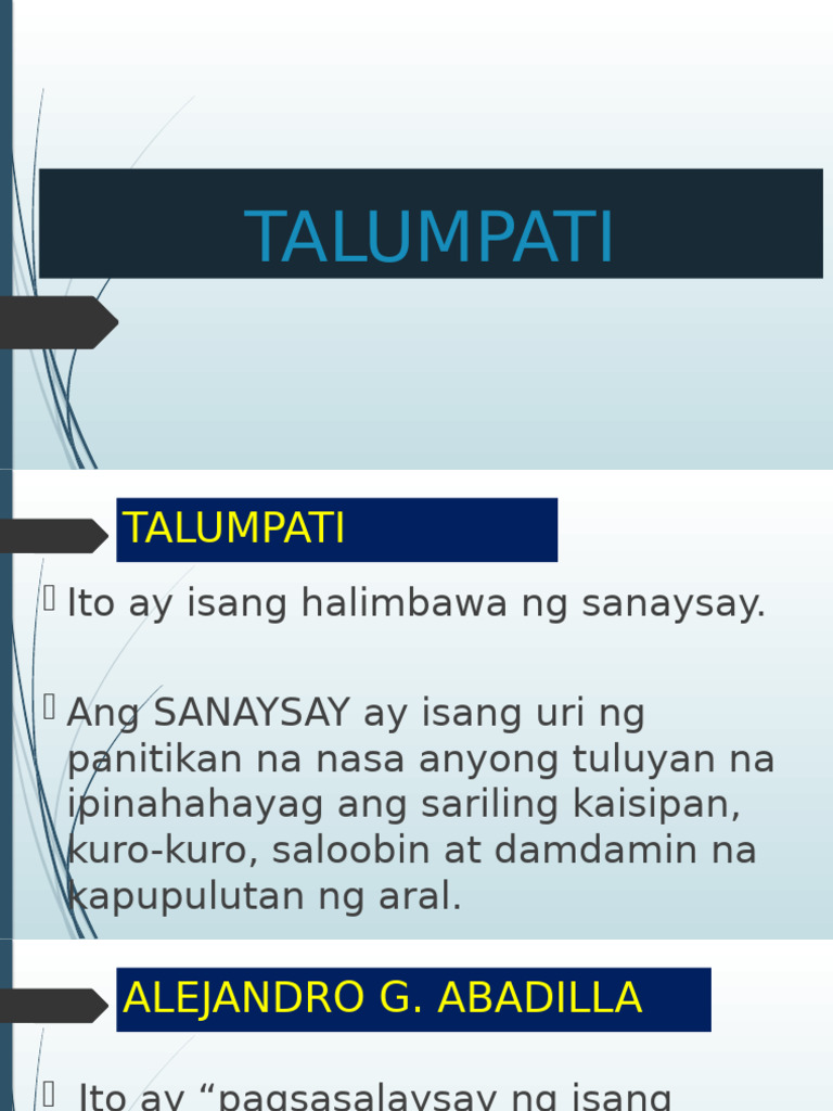 Talumpati at Tuwiran at Di Tuwiran | PDF