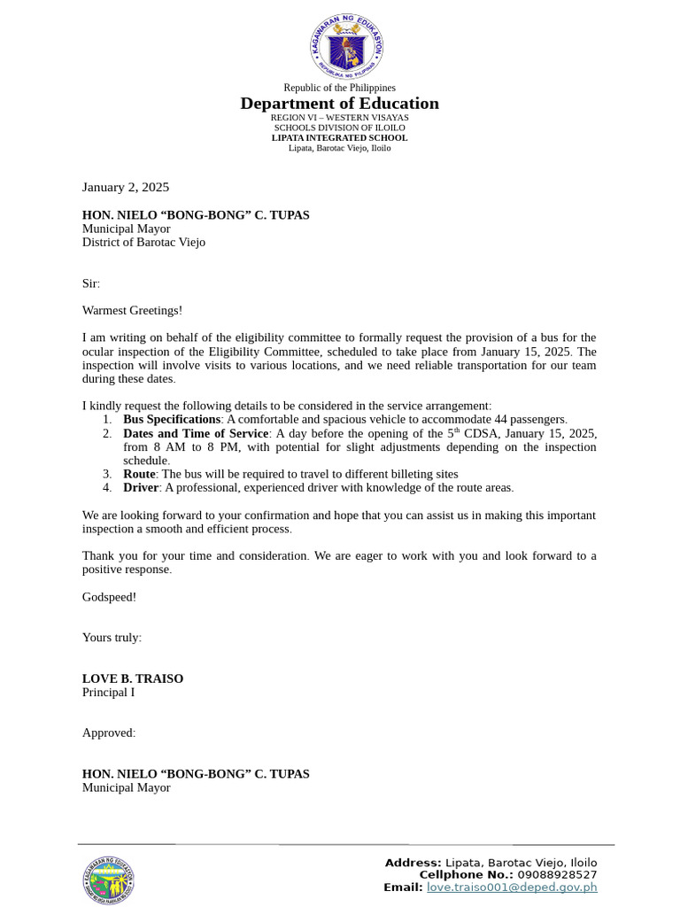 Bus Request for Eligibility Inspection | PDF