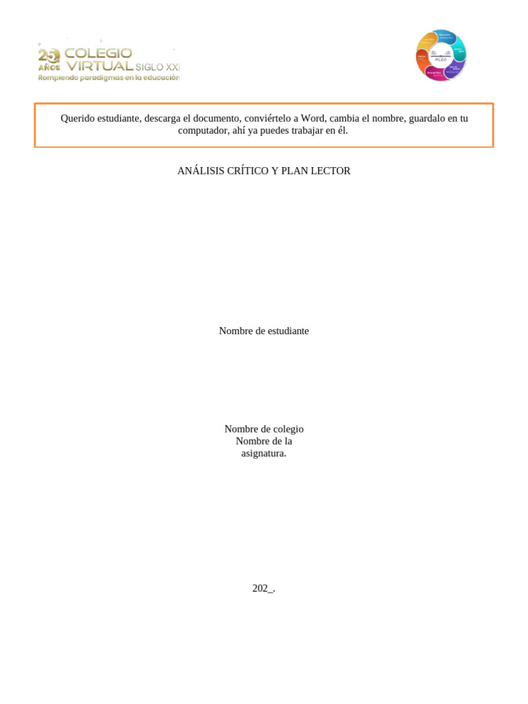 Análisis Crítico de Cortometraje y Plan Lector | PDF | Los símbolos ...