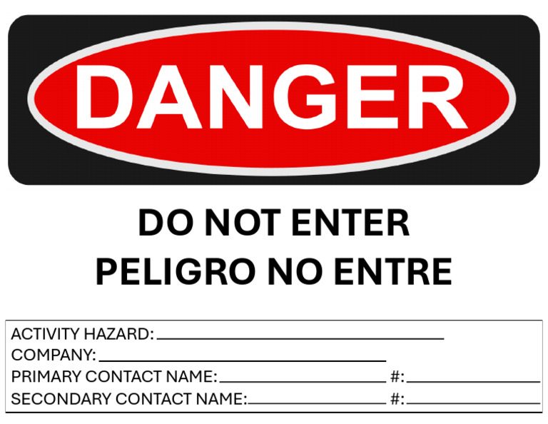 Hazard Warning: Do Not Enter Sign | PDF