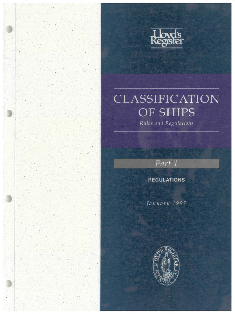 Part 1 - Regulations, January 1997 | PDF | Ships | Shipping