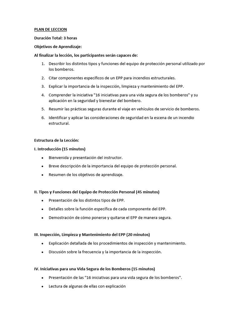 PLAN DE LECCION EPP-Seguridad | PDF