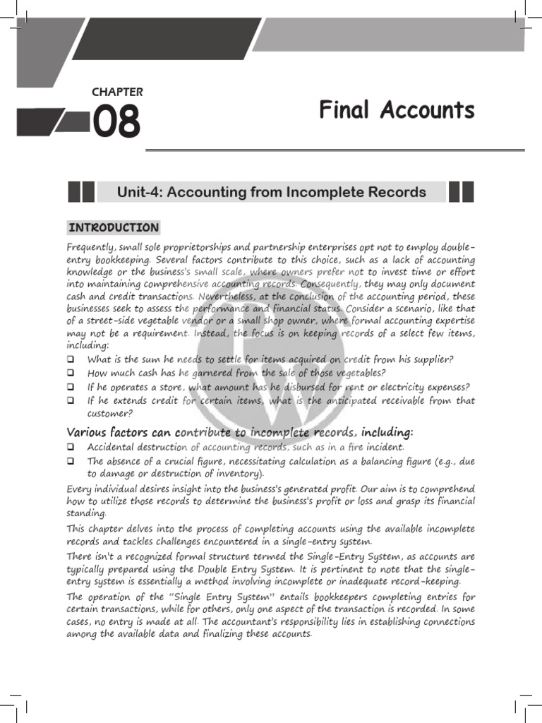 Accounts From Incomplete Records | PDF | Debits And Credits | Money