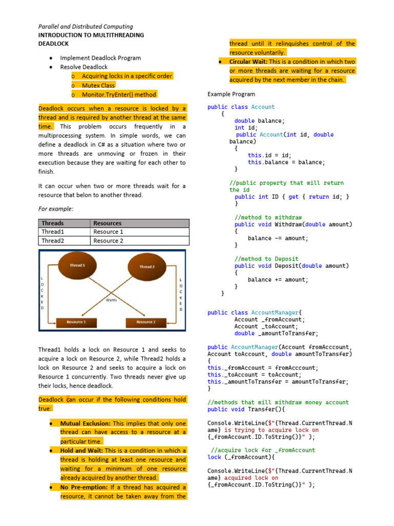 Deadlock | PDF | Thread (Computing) | Computer Architecture