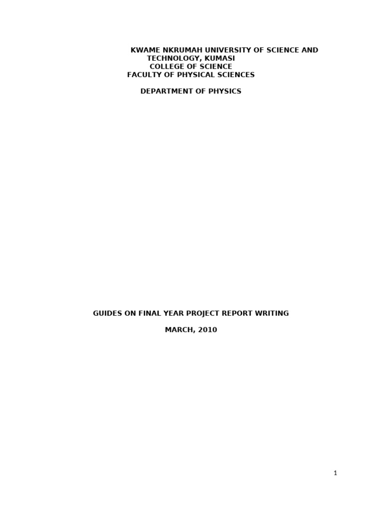 Format For Final Year Project Writing | PDF | Methodology | Science