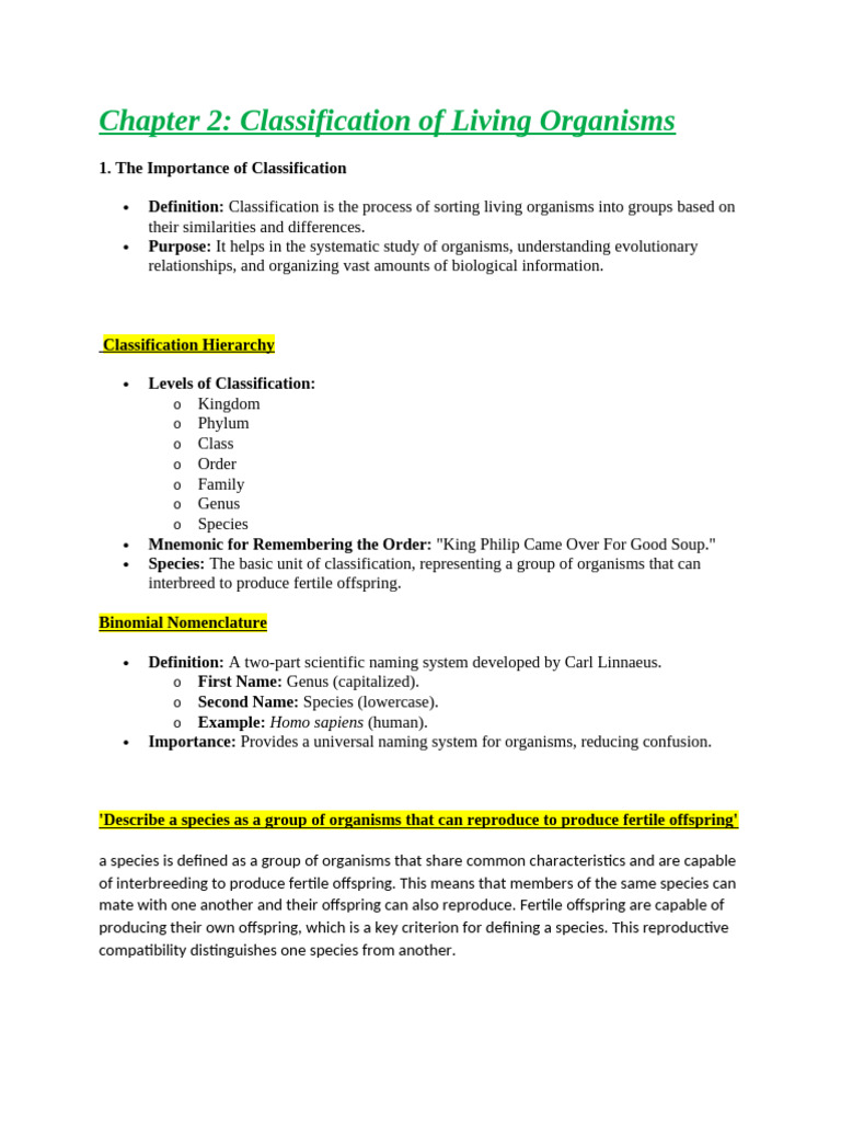 Classification For STUDENTS | PDF | Cell (Biology) | Leaf