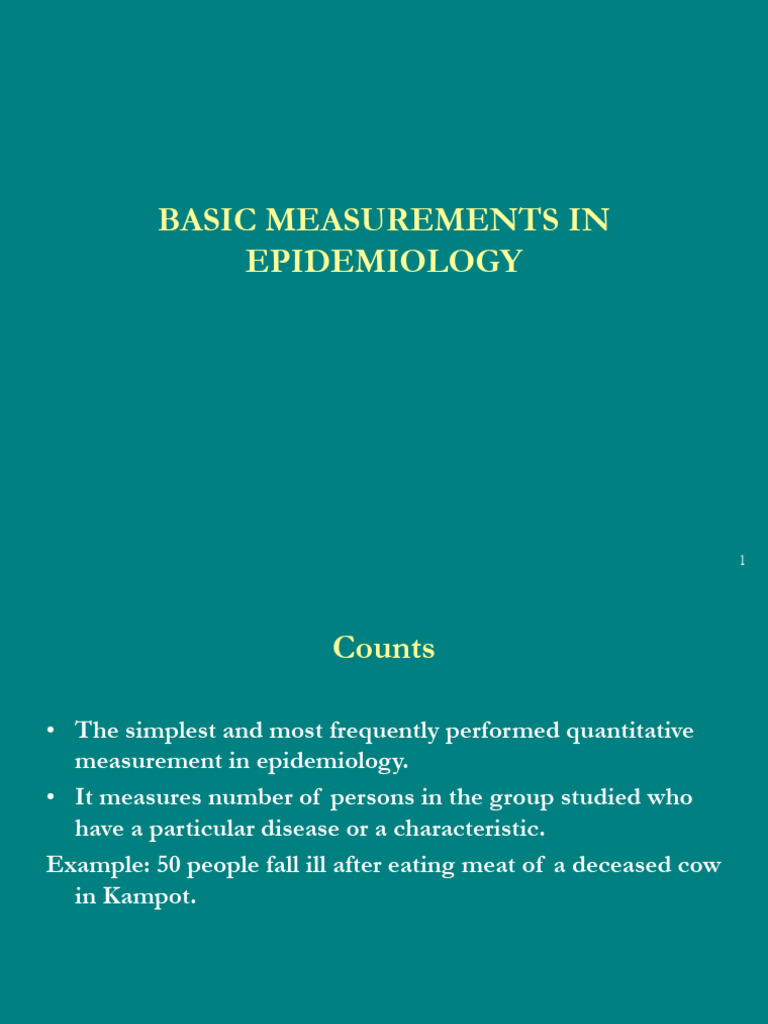 Basic Epidemiological Measurements | PDF | Incidence (Epidemiology ...
