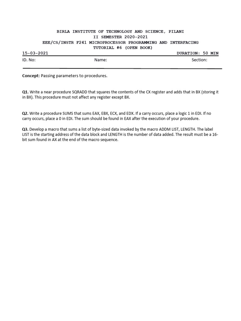 Microprocessor Programming Tutorial | PDF