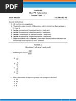 ICSE Class 9 Mathematics Sample Paper | PDF | Area | Triangle