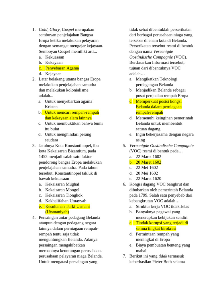 UAS SEJARAH 11 H | PDF