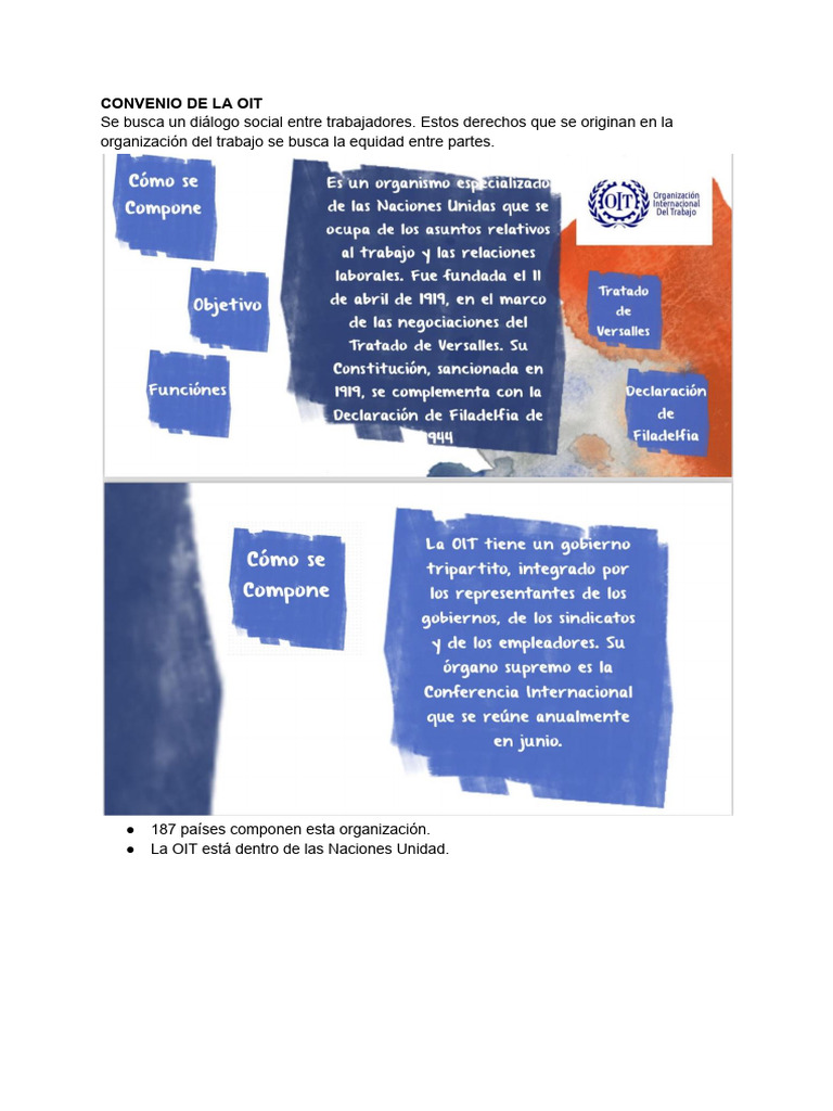 Convenios OIT y Relaciones Laborales | PDF | Organización Internacional del Trabajo | Derecho ...