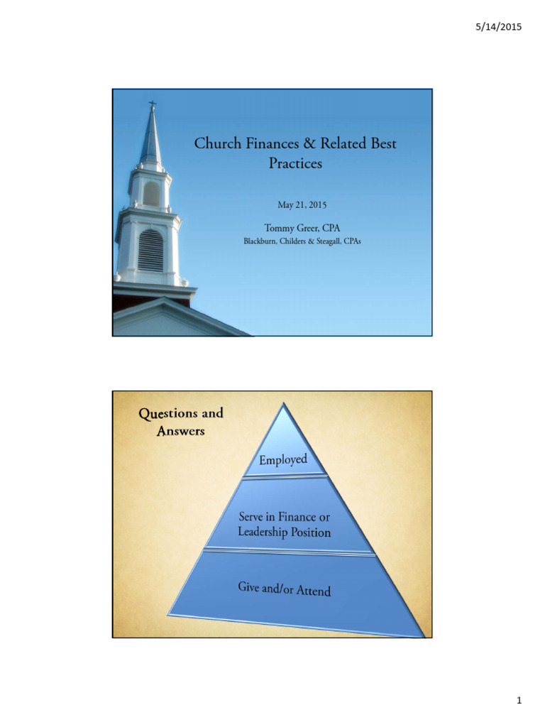 Church Finance | PDF | Budget | Financial Endowment