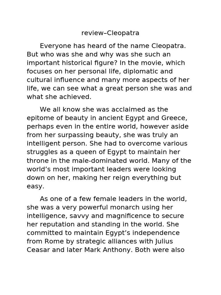 Cleopatra: Icon of Power and Culture | PDF