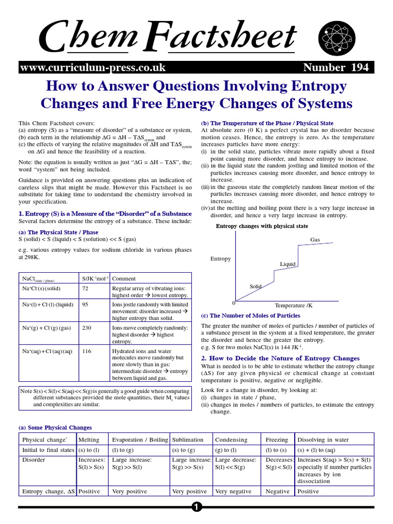 194 Entropy Changes | PDF | Entropy | Temperature