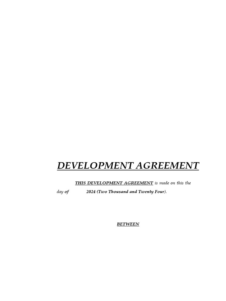 Development Agreement - Final Copy (Amit Banik - SGRC) | PDF ...