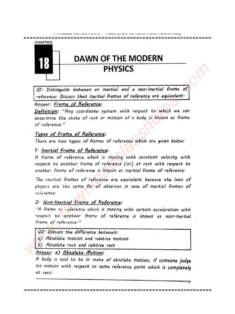 Physics Class 12 Cha 18 Dawn of The Modern Physics | PDF