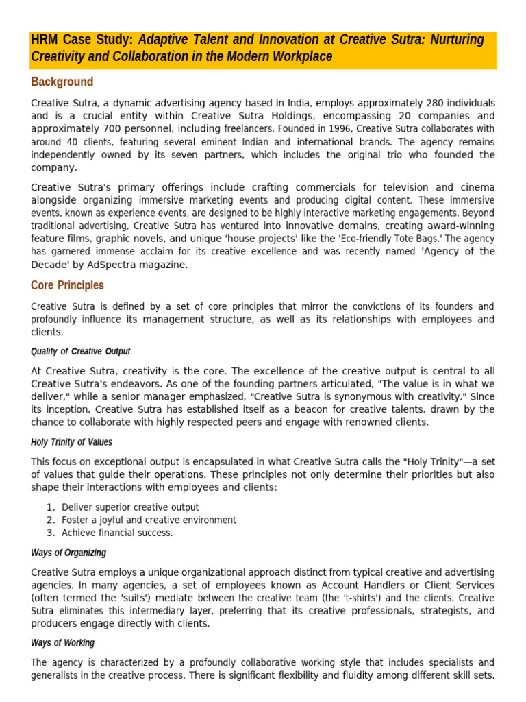 HRM Case Study - Room 16 (With Cover Page) | PDF | Employment ...