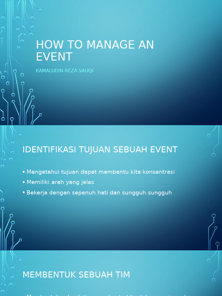 How to Manage an Event | PDF