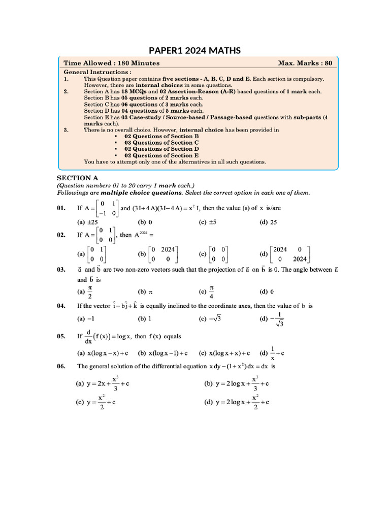 2024 Maths Paper Overview | PDF