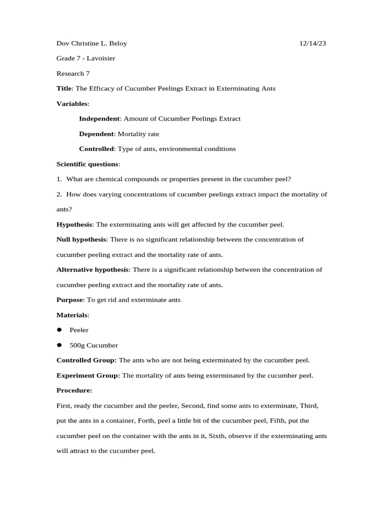 Research Experiment Design | PDF