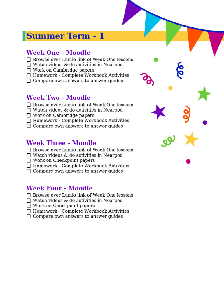 Finals - Party Moodle Checklist | PDF