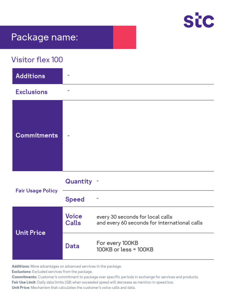 Package Cards Update Visitor Flex 100 E | PDF