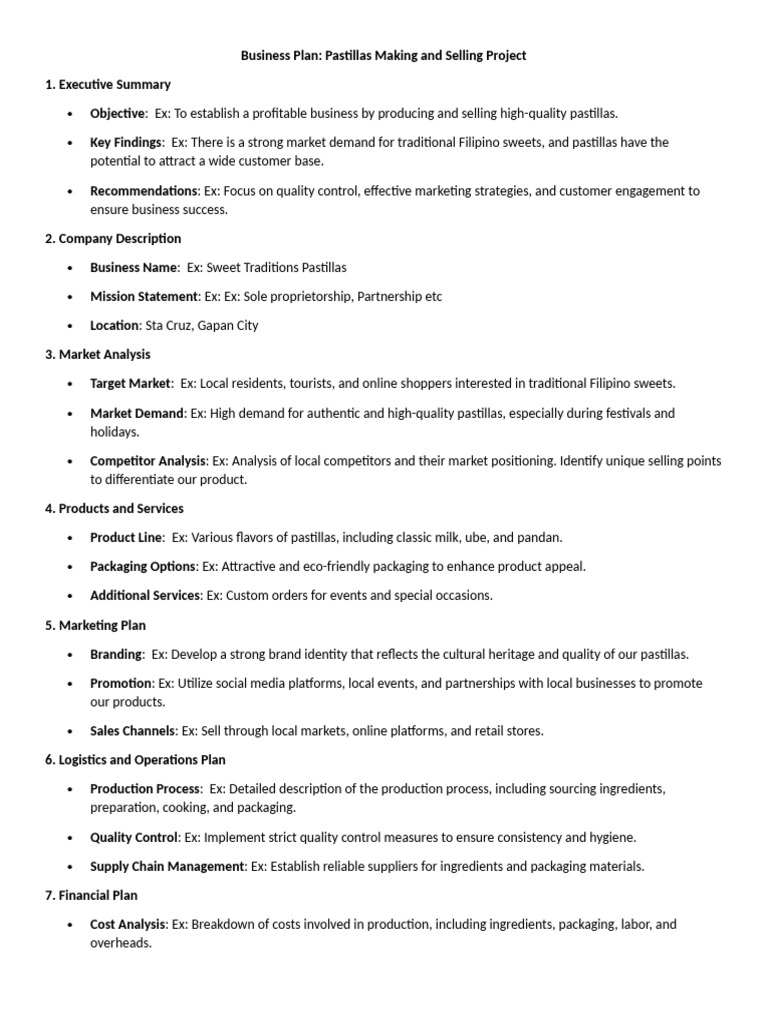 Pastillas Business Plan Overview | PDF | Supply Chain | Brand