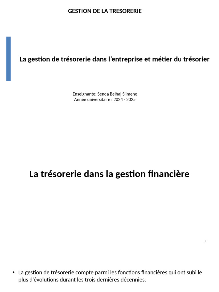 Chapitre 1 Trésorerie | PDF | Prêts | Progiciel de gestion intégré