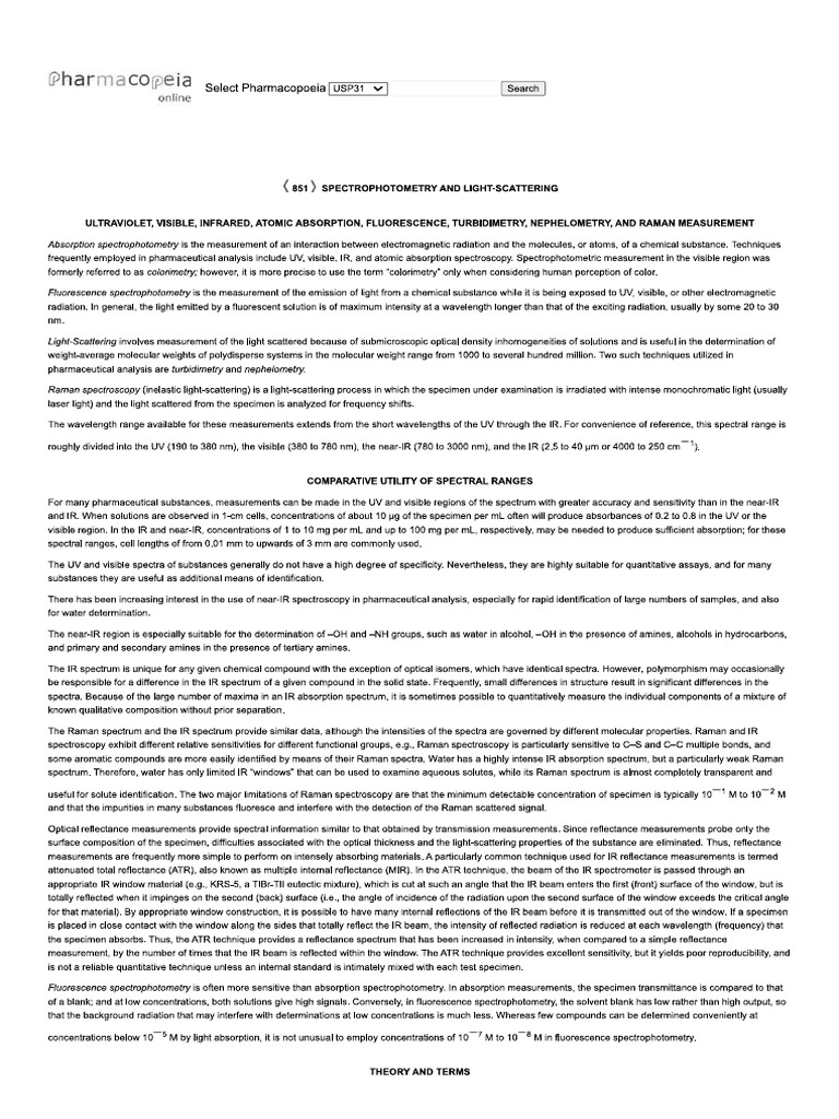 Detecting Color Usp-31-851 | PDF