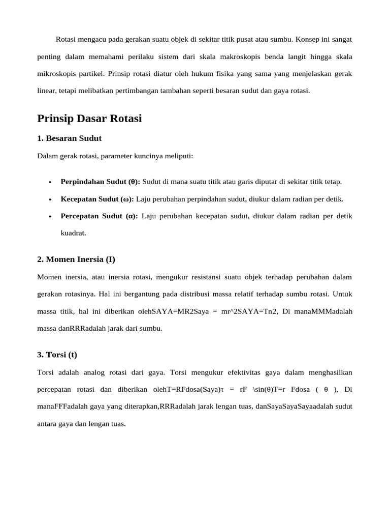 Rotasi mengacu pada gerakan suatu objek di sekitar titik pusat atau ...