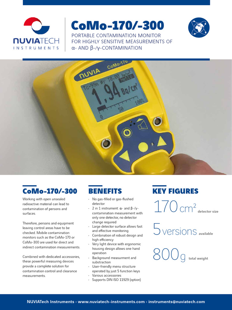 CoMo-170 Portable Contamination Monitor | PDF | Radioactive ...