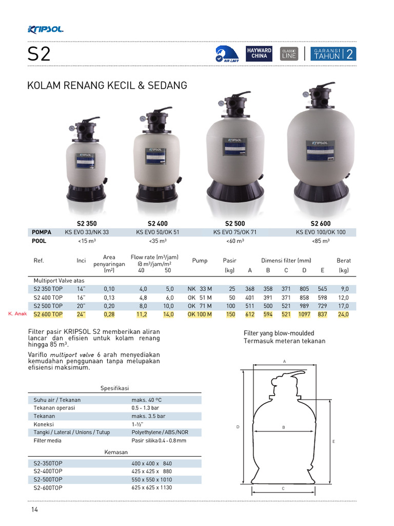 Kripsol Sand Filter | PDF