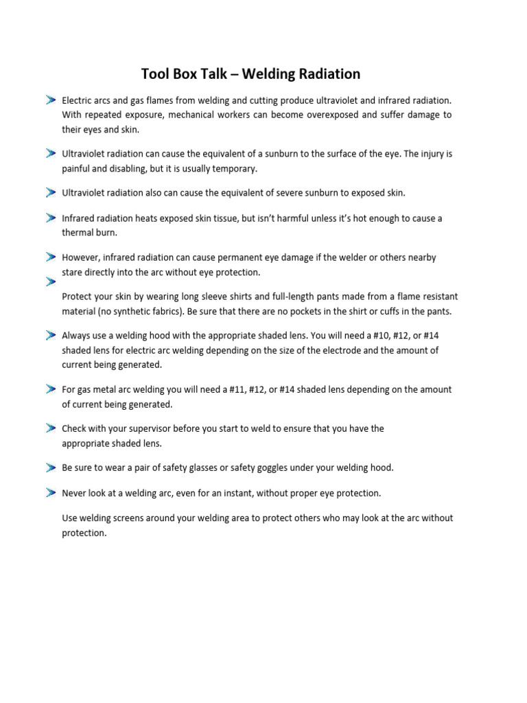 Welding radiation | PDF