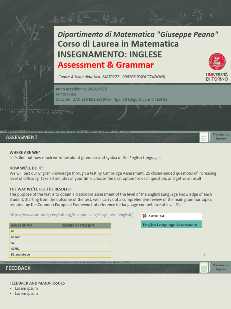 English Grammar Assessment Guide | PDF | Grammatical Tense | Syntax