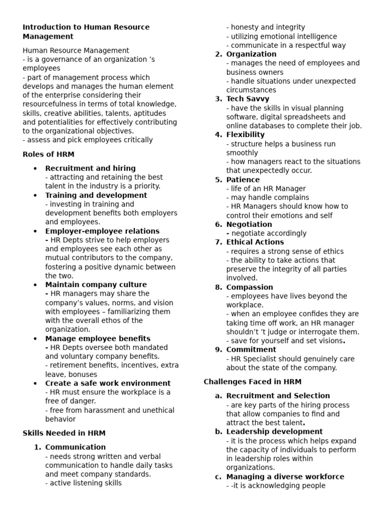 Human Resource Management Overview | PDF | Human Resource Management ...