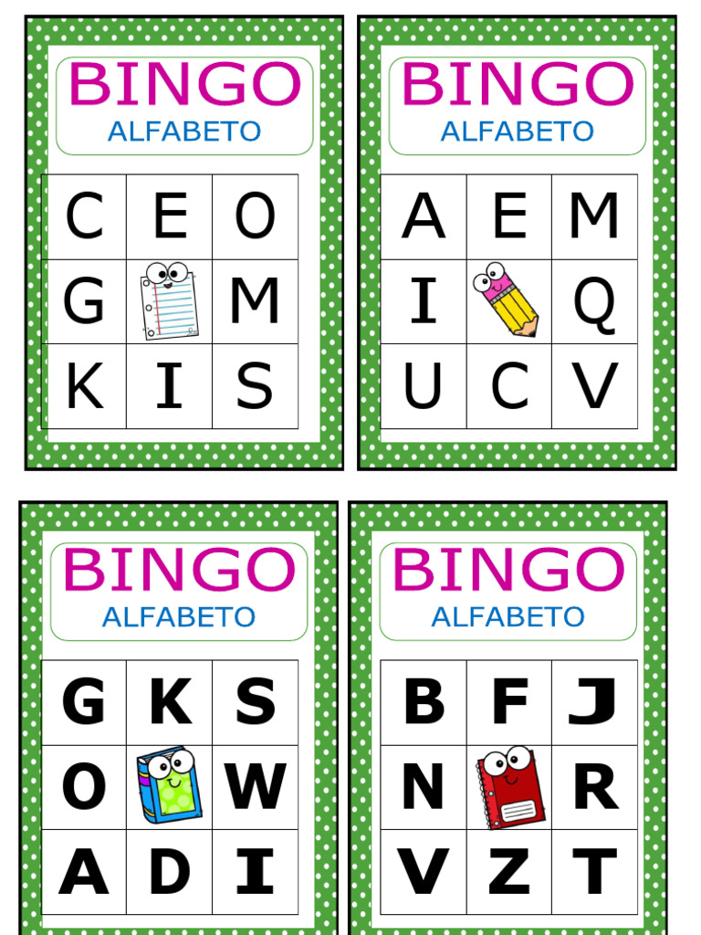 Bingo do Alfabeto para Crianças | PDF