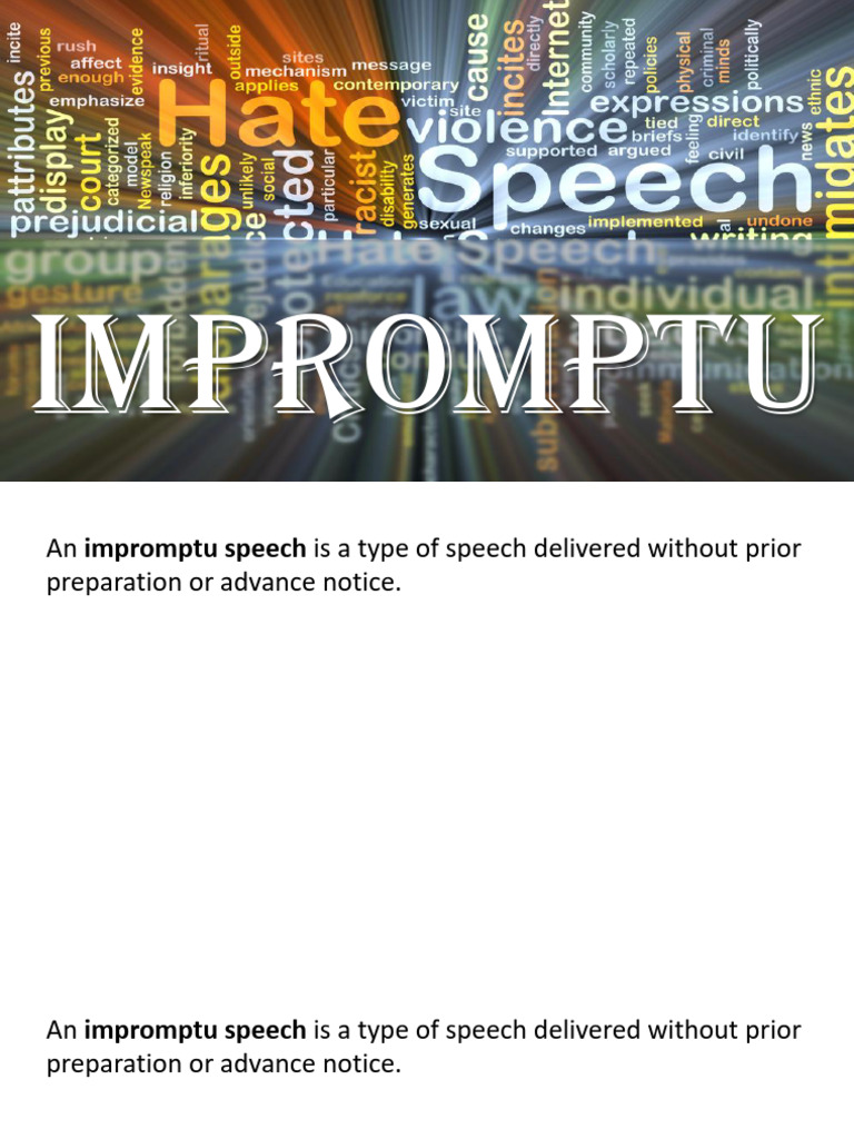 Understanding Impromptu Speeches | PDF | Communication | Human ...