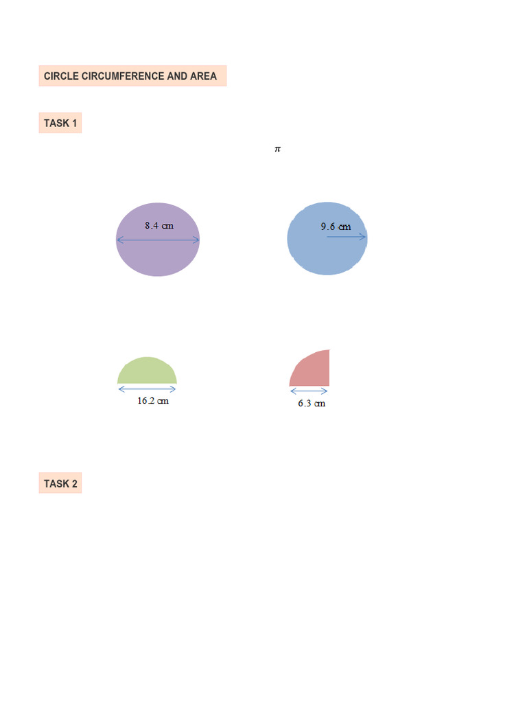 Circle Circumference and Area Calculations | PDF