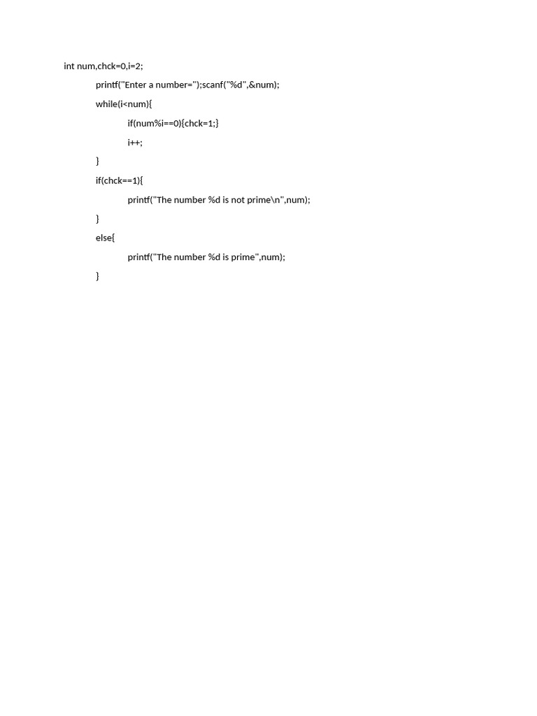 Prime Number Check Program | PDF