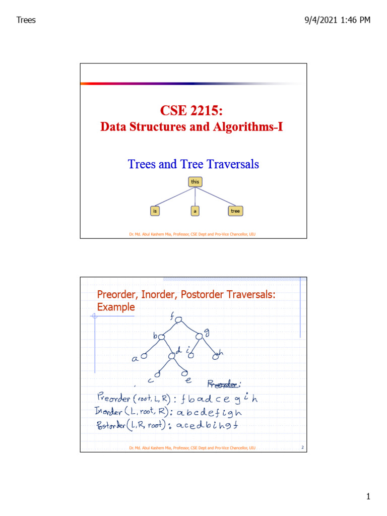 A11 2 Trees And Tree Traversals Pdf Computer Programming Algorithms And Data Structures